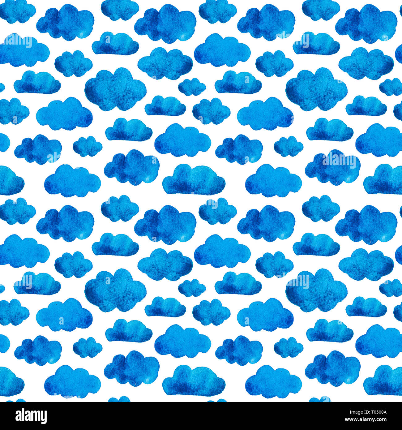 Blue watercolor clouds seamless pattern hi-res stock photography and ...