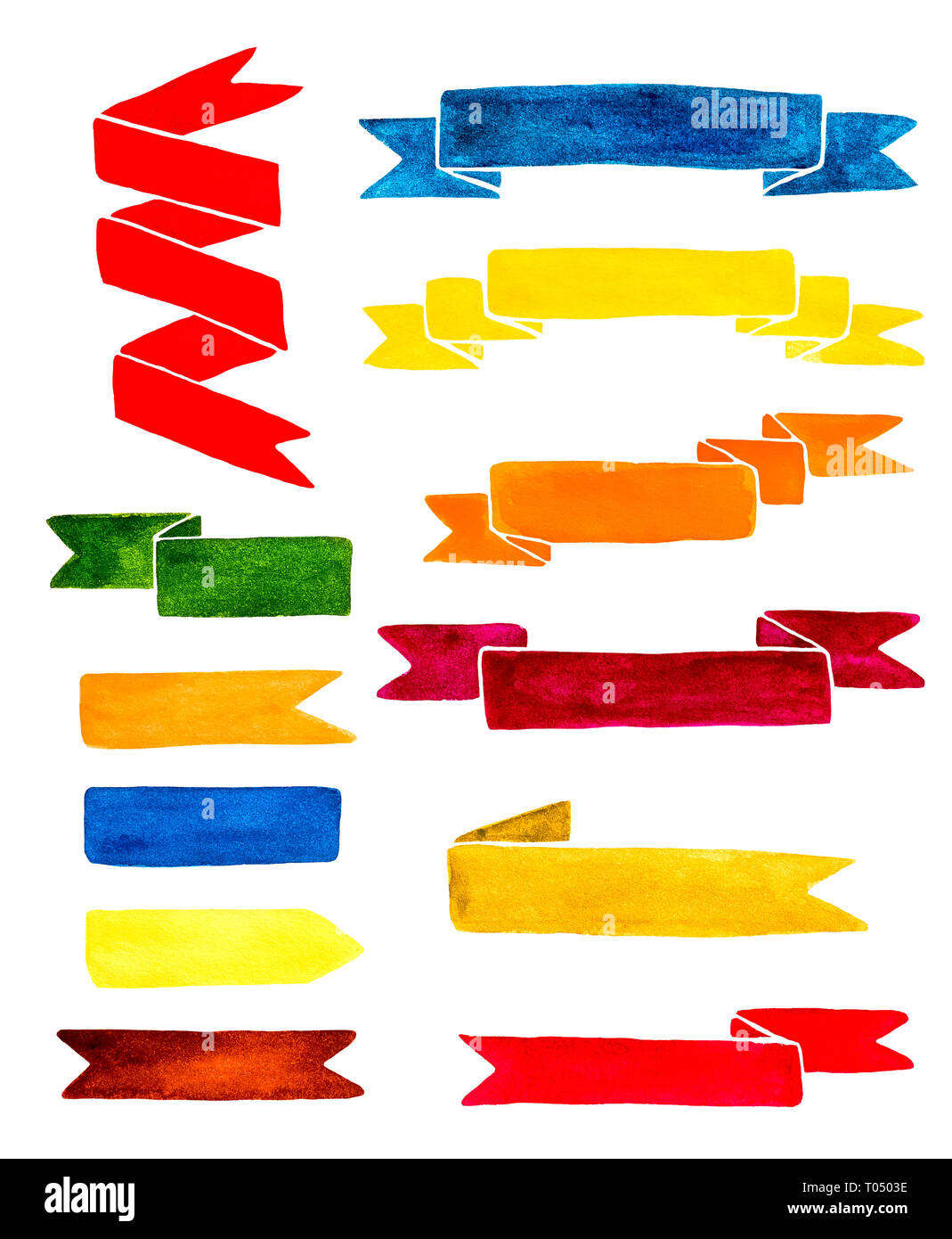 Set colorful ribbons on Cut Out Stock Images & Pictures - Alamy