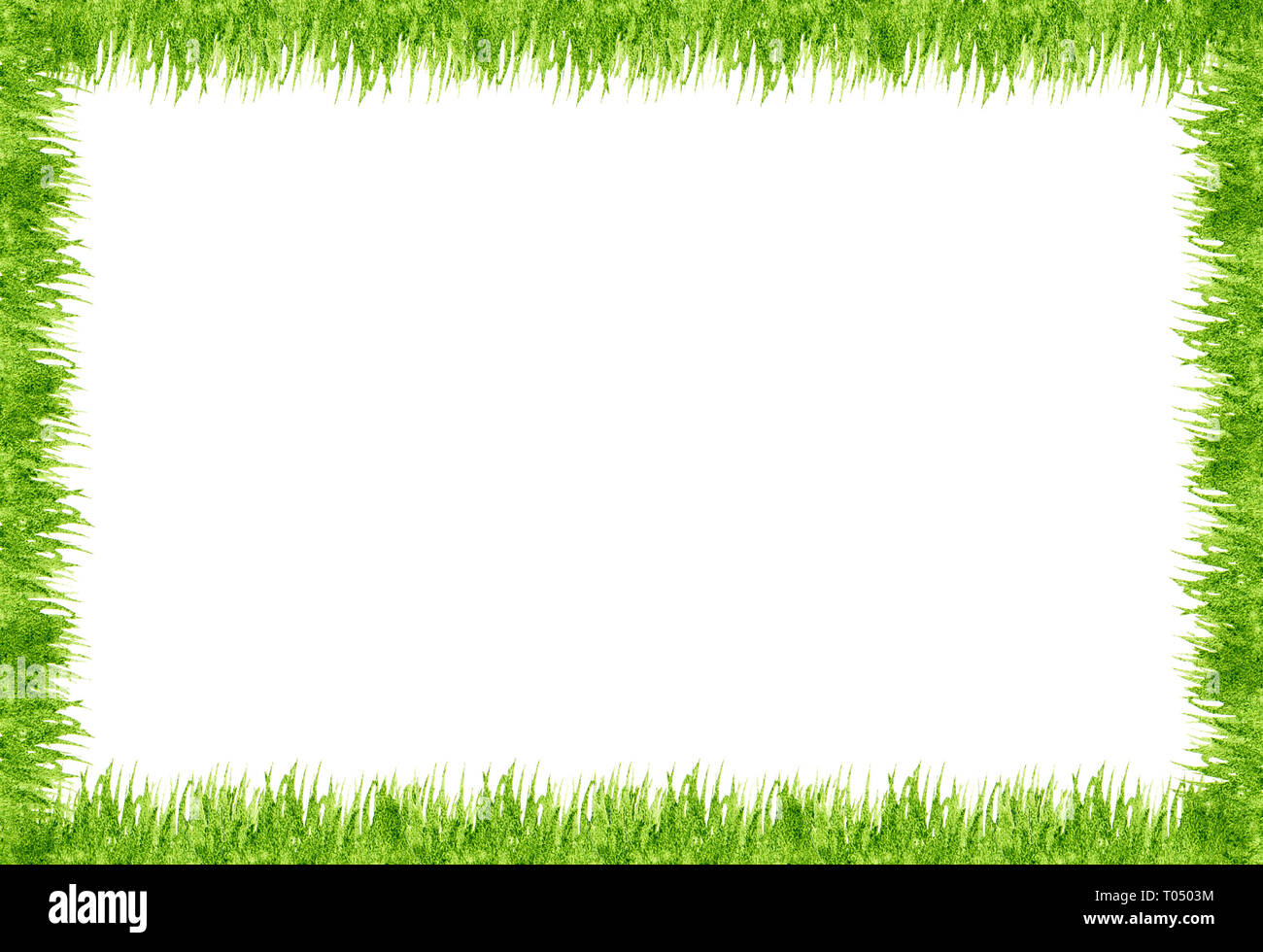 Watercolor green grass border frame Stock Photo - Alamy