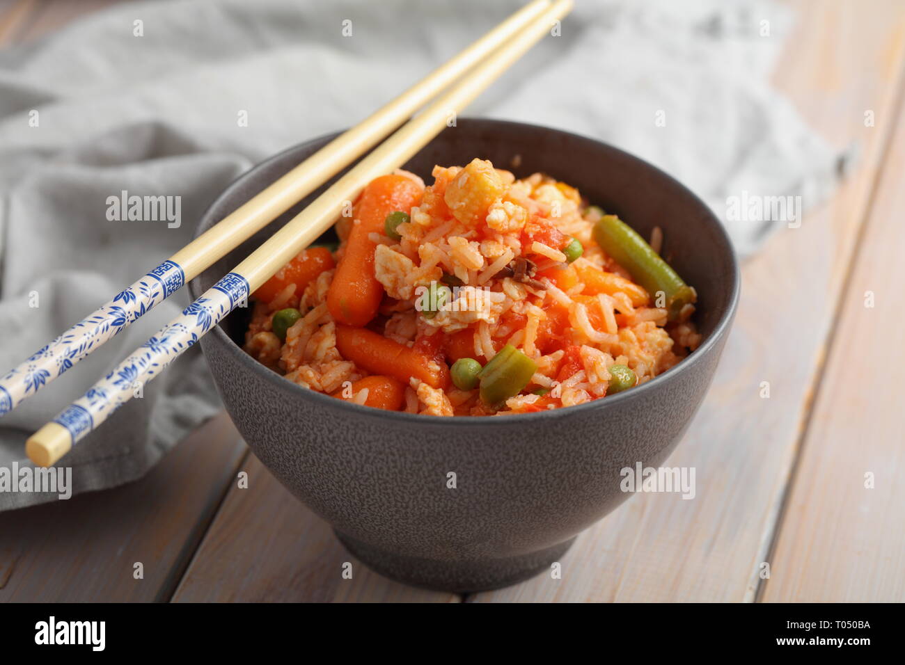 Vegan Fried Rice with vegetables. Chinese cuisine Stock Photo - Alamy