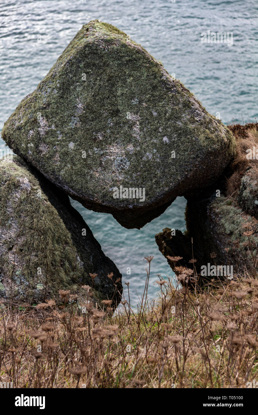 Rock formation, Porthcurno, Cornwall, UK Stock Photo - Alamy