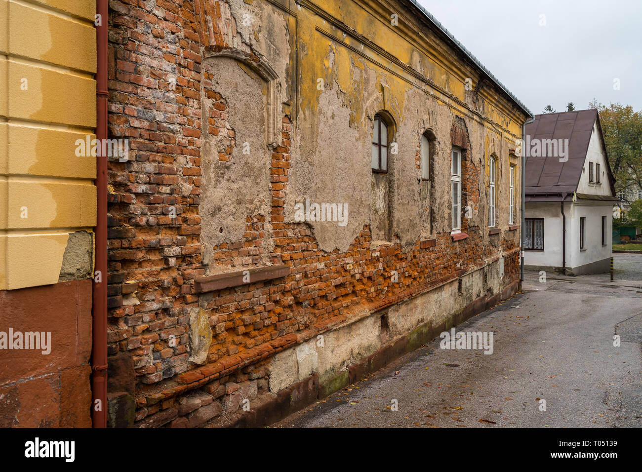 The shabby facade of an old house Stock Photo - Alamy