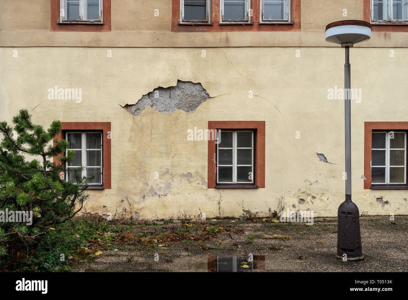 The shabby facade of an old house Stock Photo - Alamy
