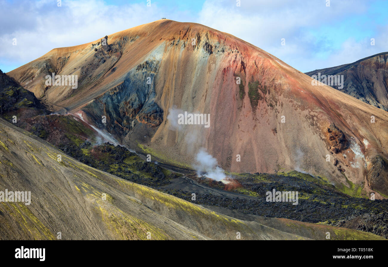 Beautiful colorful volcanic mountains Landmannalaugar in Iceland ...