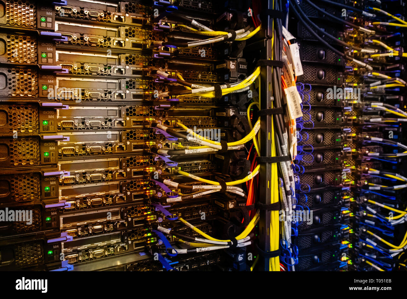 Supercomputer with cables and lamps Stock Photo - Alamy