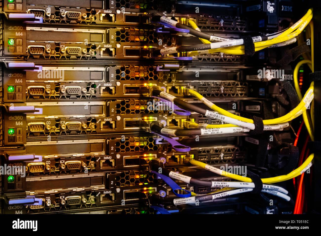 Supercomputer with cables and lamps Stock Photo - Alamy