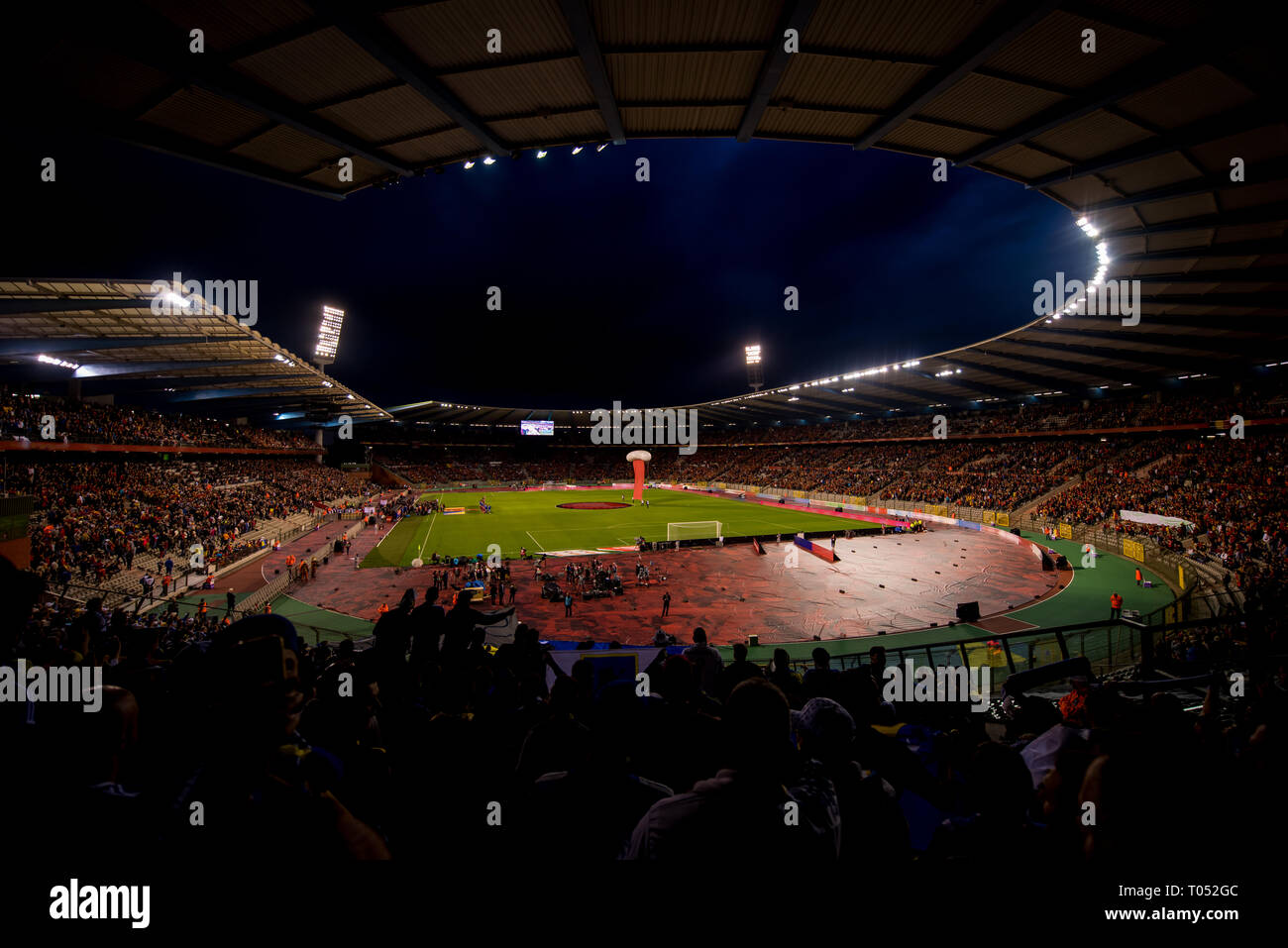 group of football, soccer fans support their favorite sports team and ...