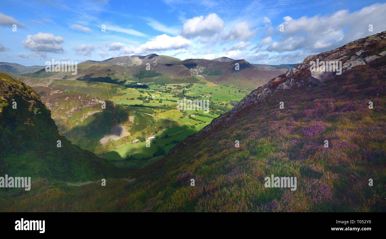 Sunlight falling across the Cumbrian Mountains Stock Photo - Alamy