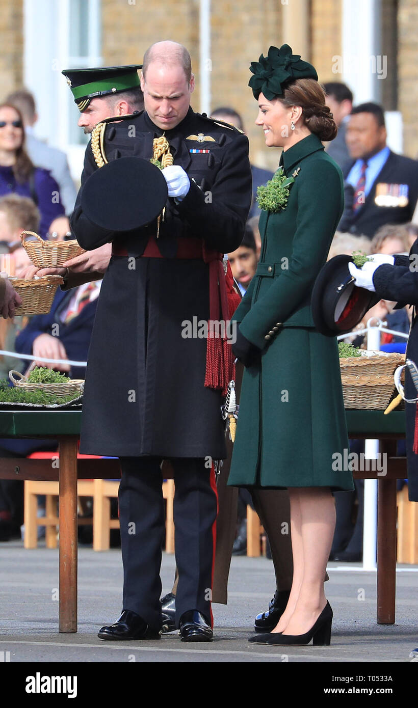 The Duke and Duchess of Cambridge attend the St Patrick's Day parade at ...