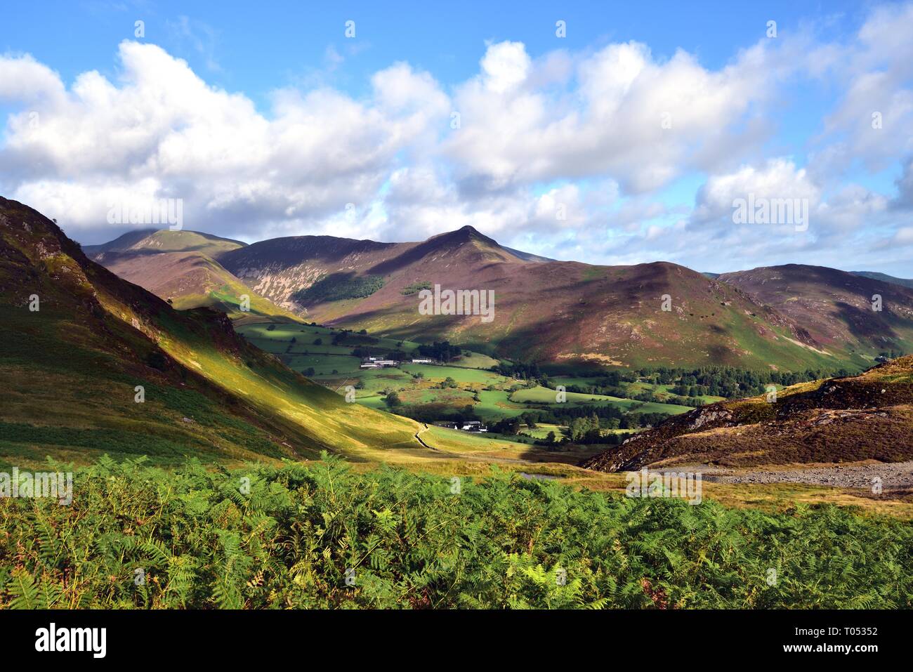 Sunlight over the Cumbrian Mountains Stock Photo - Alamy
