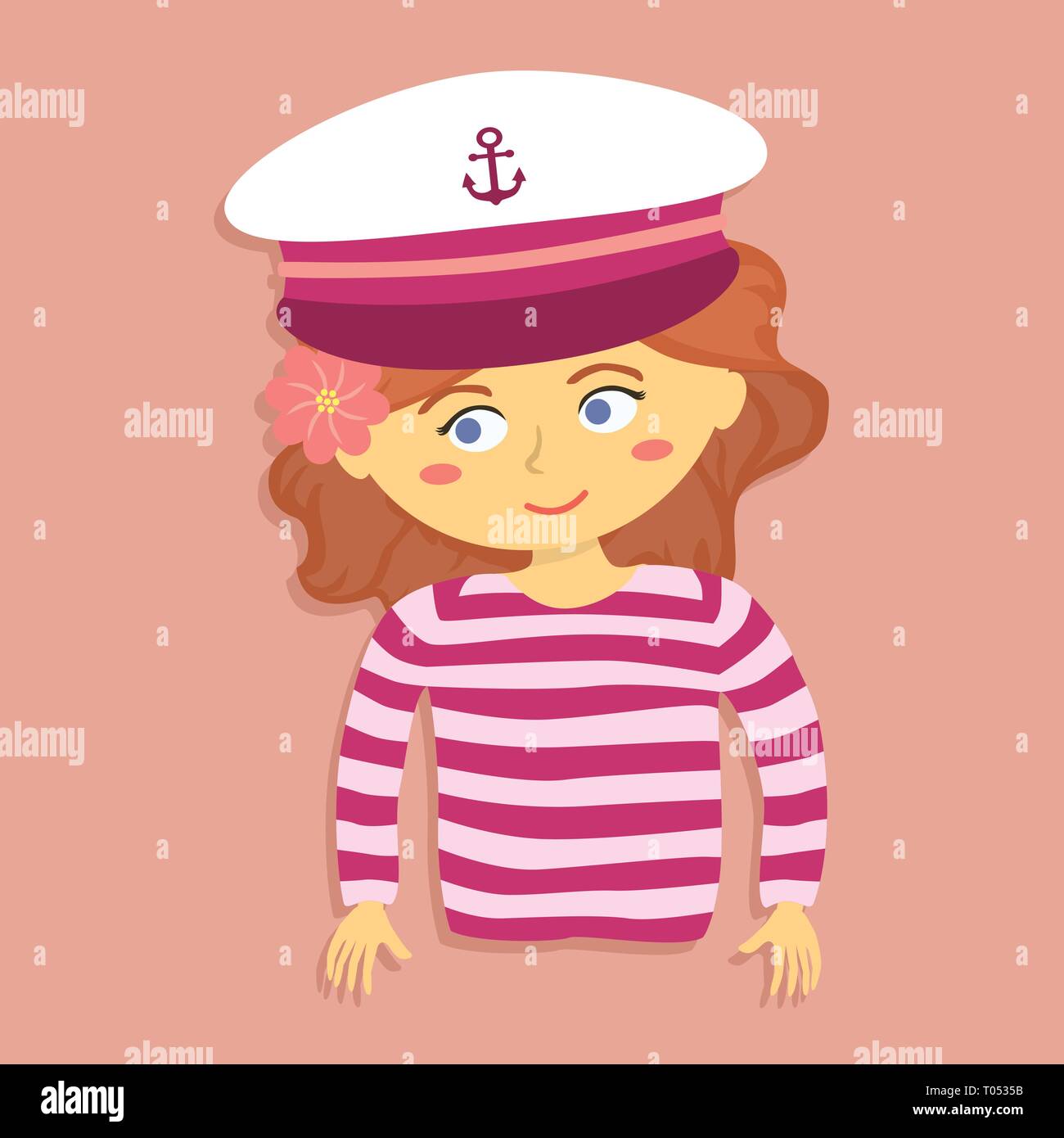 Girl yacht captain cap Stock Vector Images - Alamy