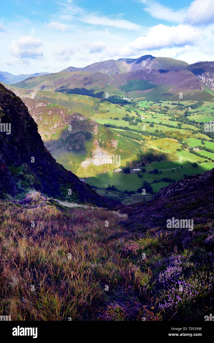 Sunlight falling across the Cumbrian Mountains Stock Photo - Alamy