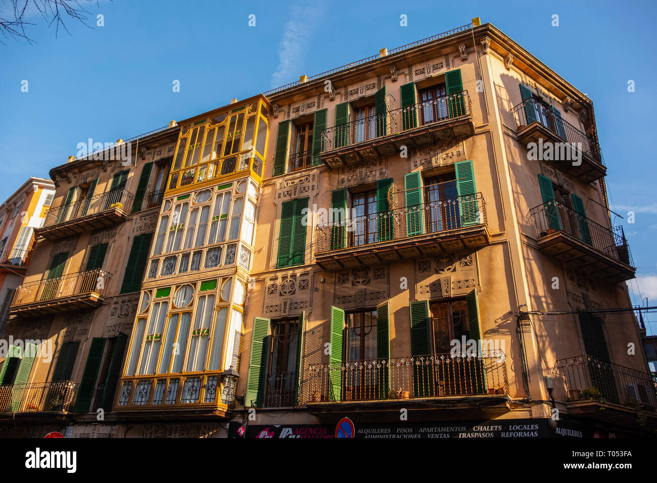Historic building and architecture in the old town of palma hi-res ...