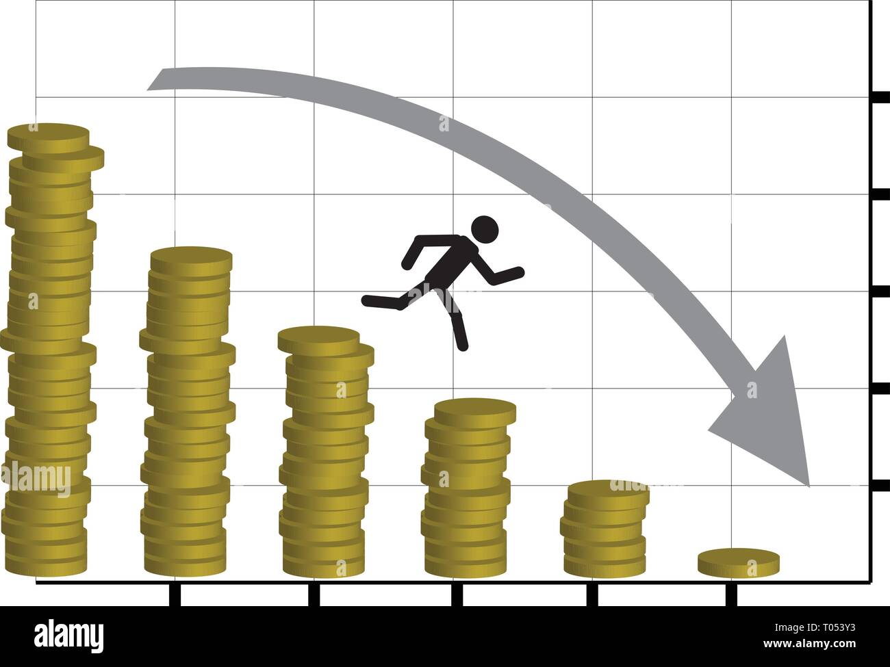 Coin Chart Going Down Stock Vector Image & Art - Alamy