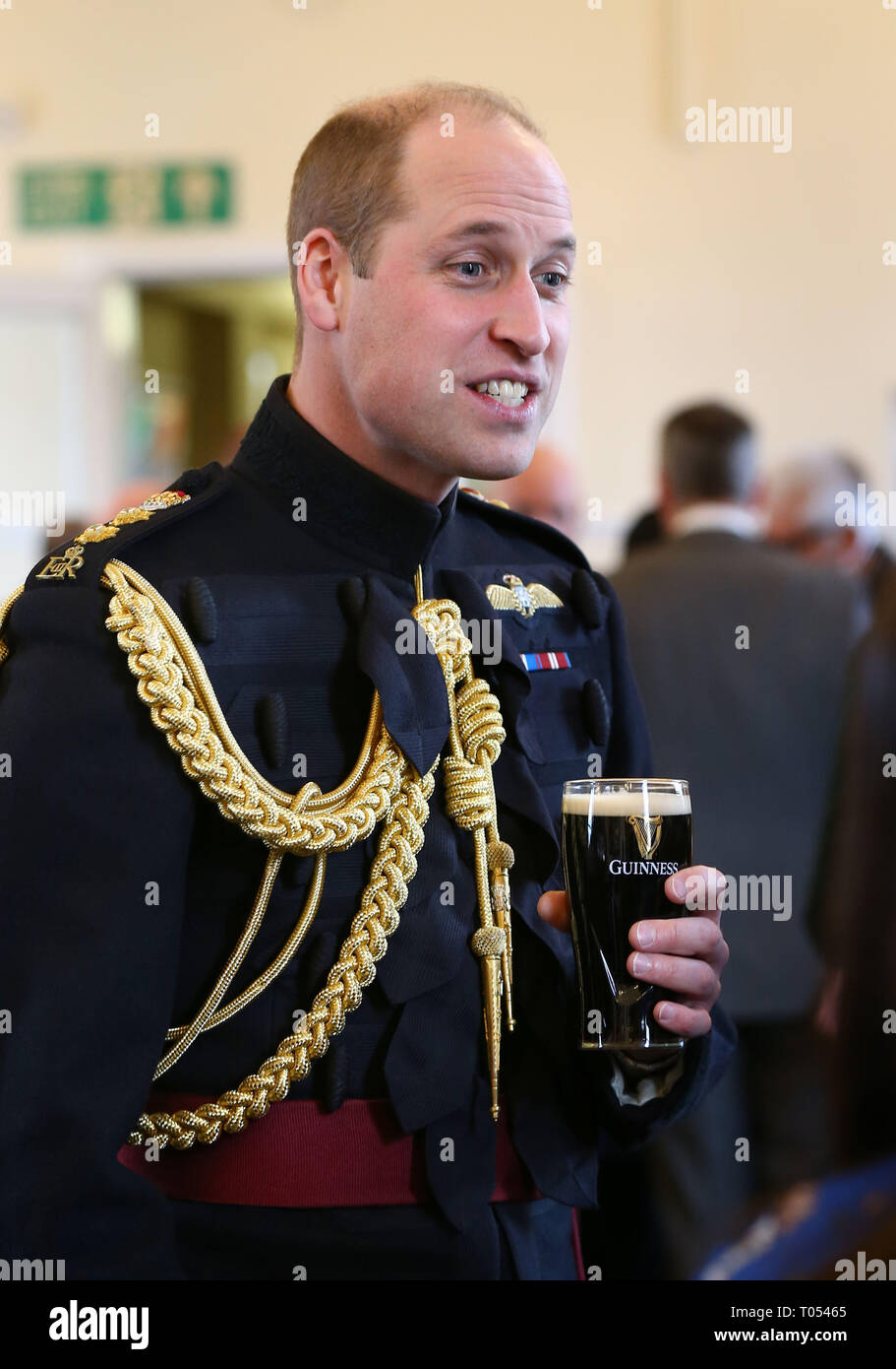 The Duke of Cambridge after attending the St Patrick's Day parade at ...