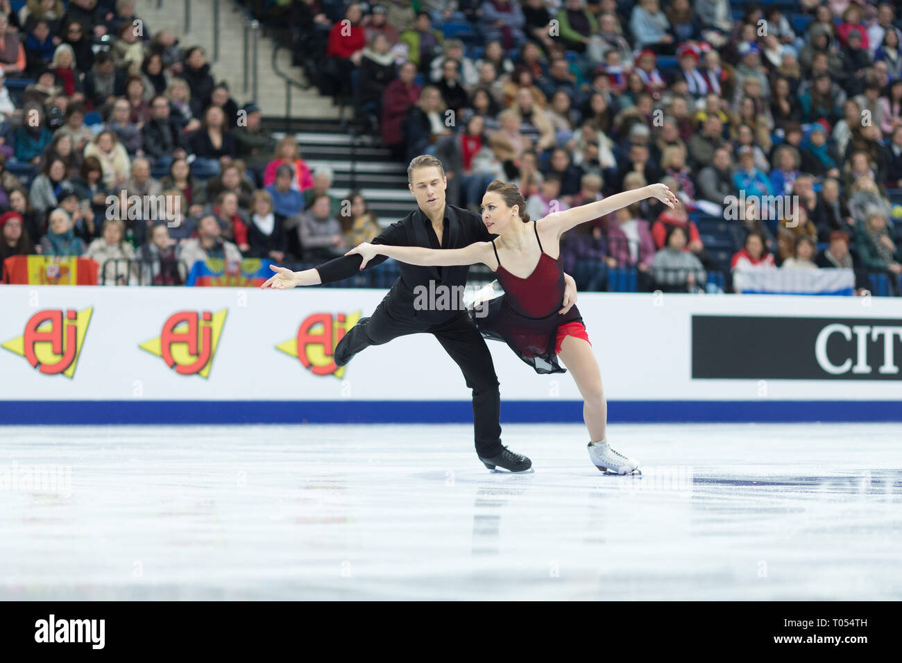 Allison Reed and Saulius Ambrulevicius from Lithuania during 2019 ...