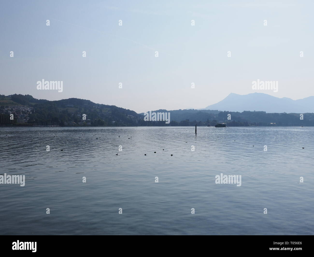 Lakeside view in european Lucerne city at lake landscape in Switzerland ...
