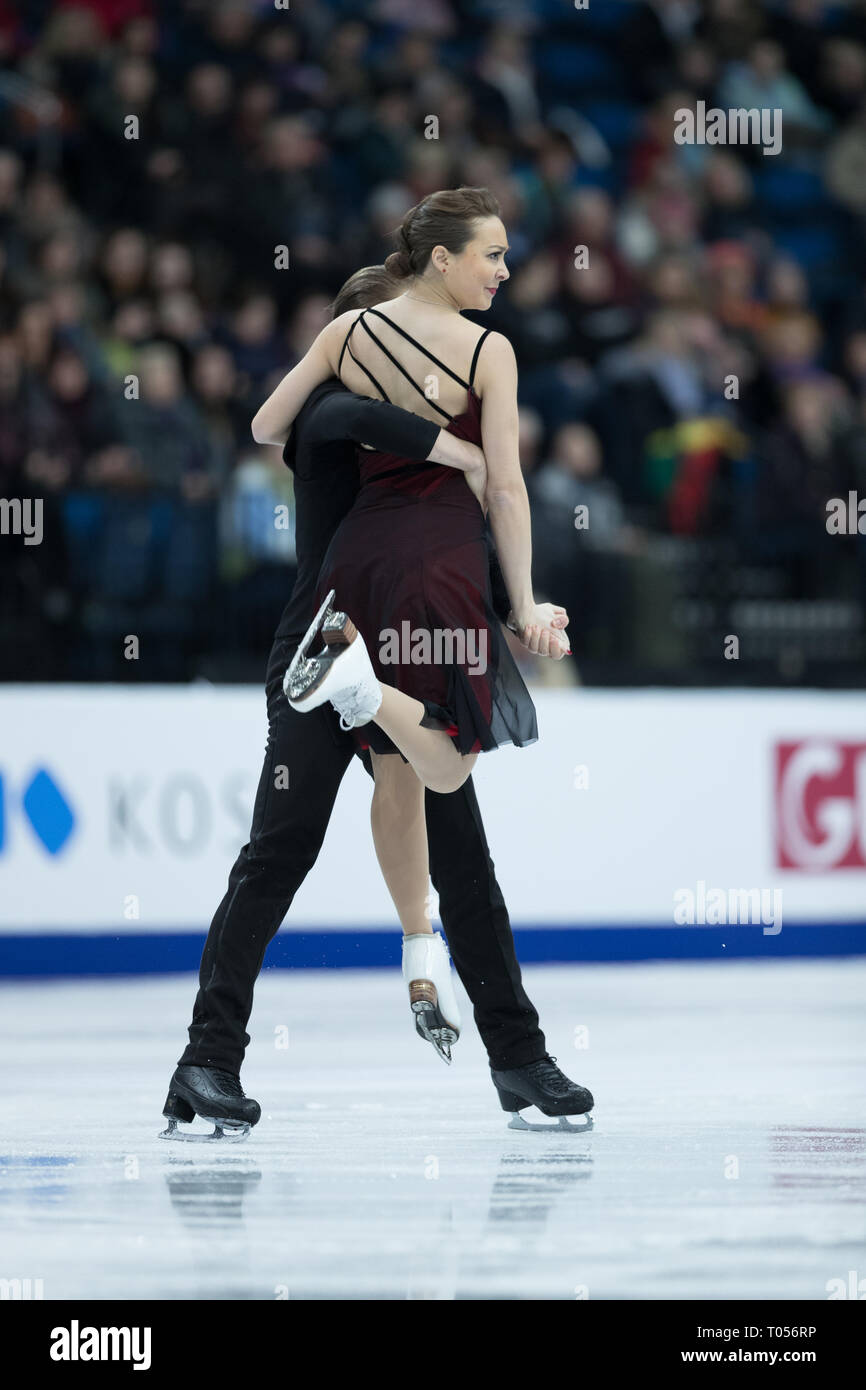 Allison Reed and Saulius Ambrulevicius from Lithuania during 2019 ...