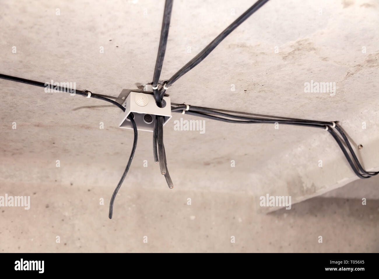 Professional draft electrical wiring in house or apartment during ...