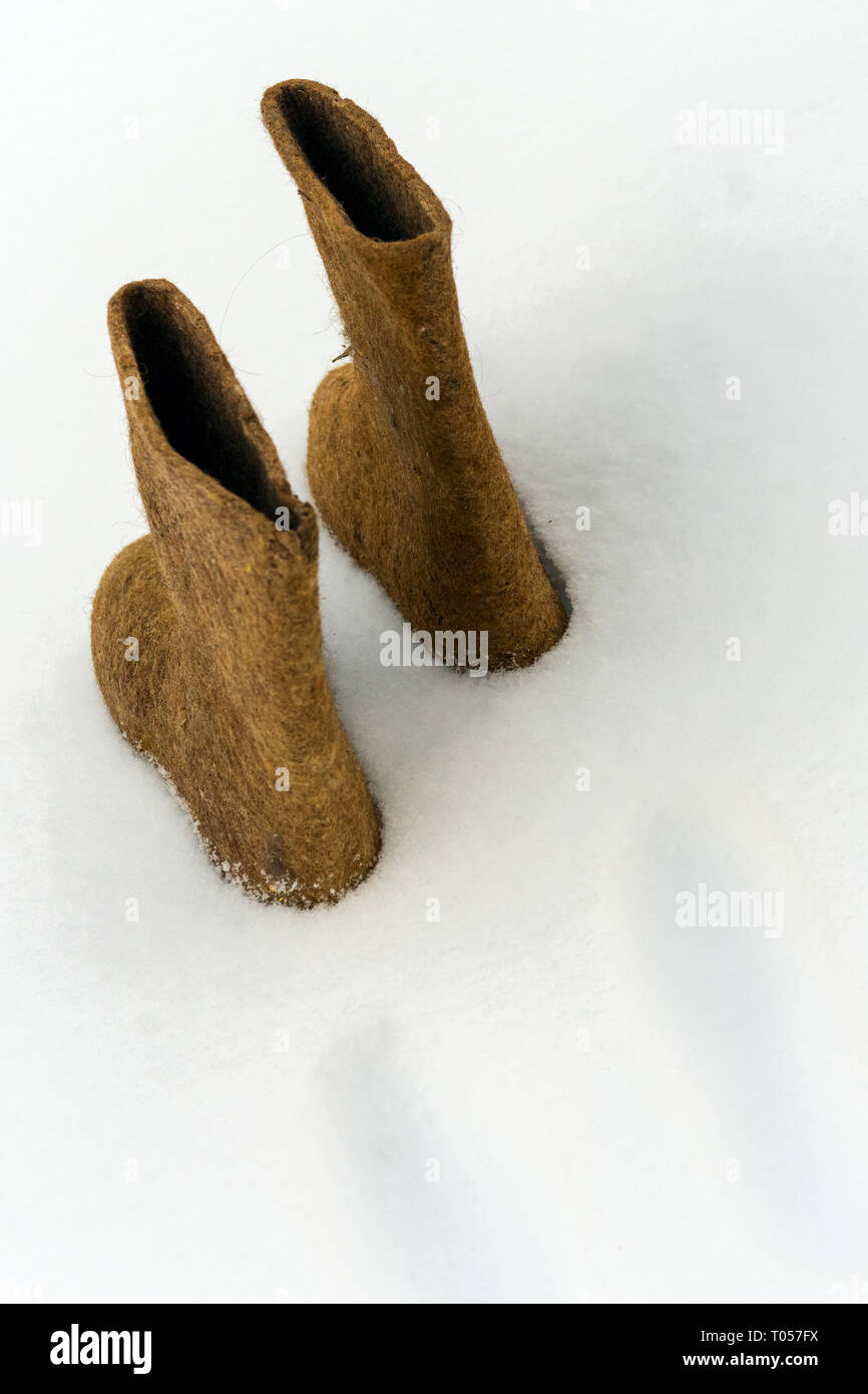 Traditional russian valenki felt boots hi-res stock photography and ...