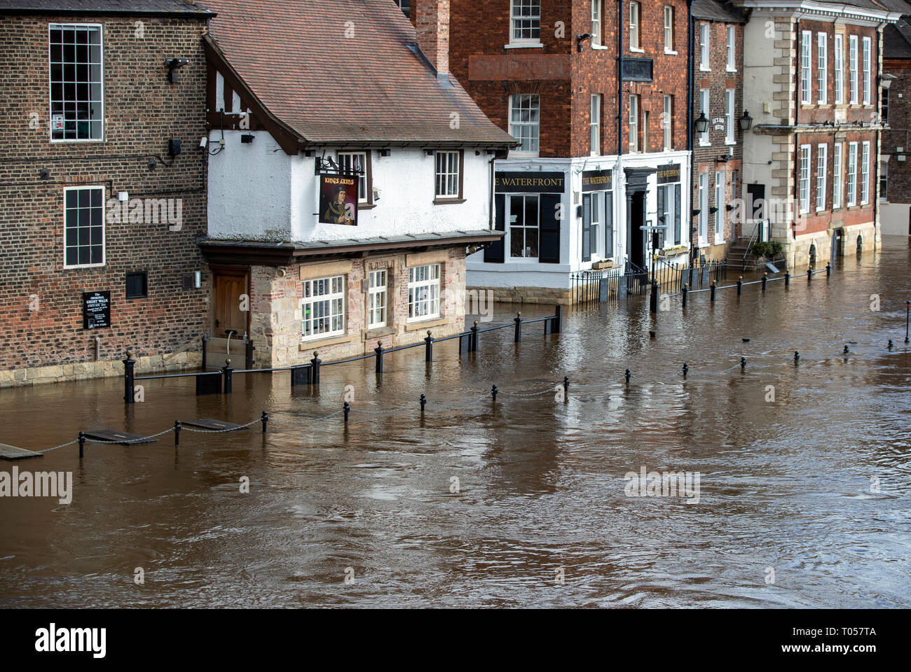 Flood water in York after the River Ouse bursts its banks, as flood ...