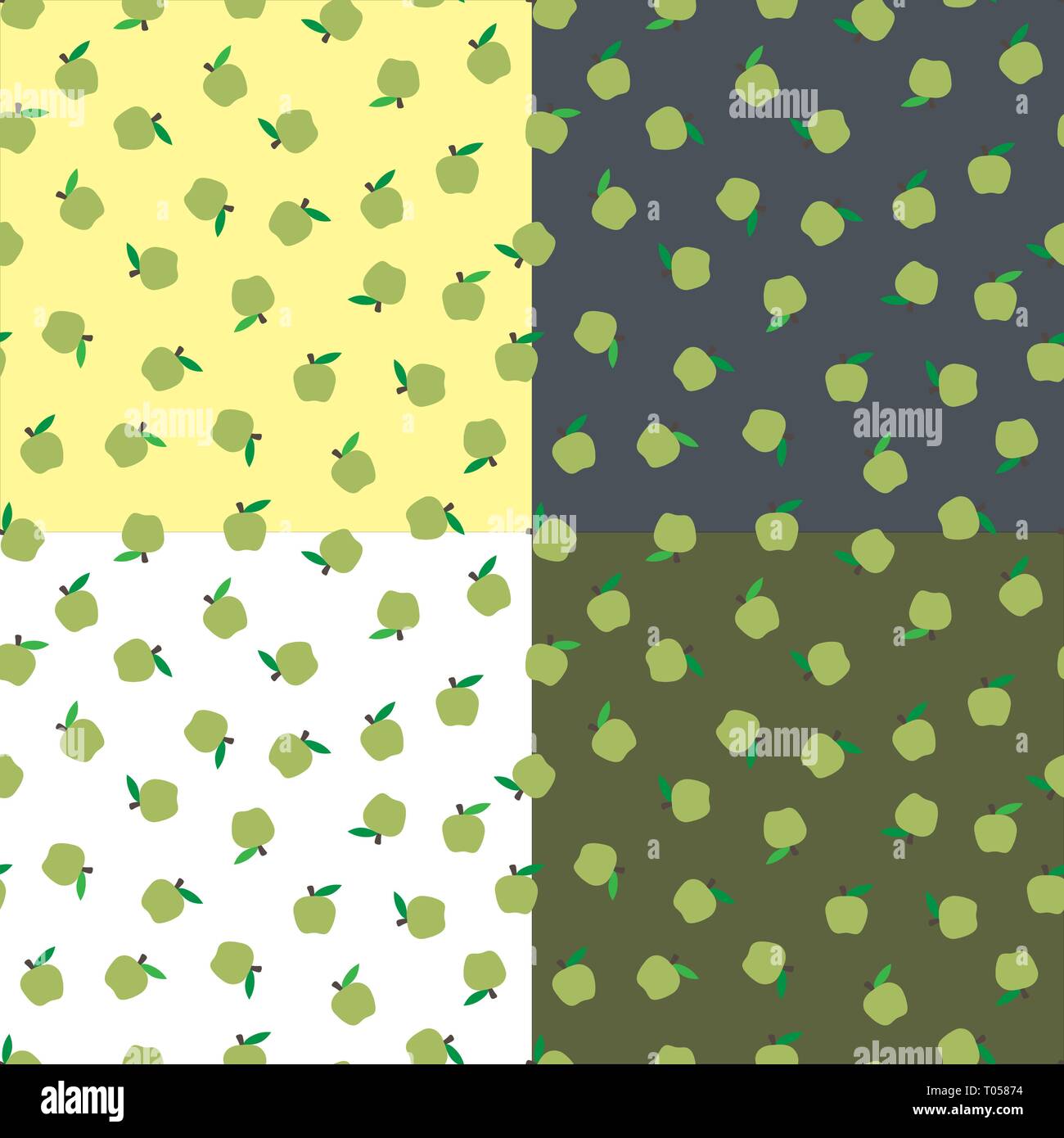 apple patterns for design. seamless background with green apples ...