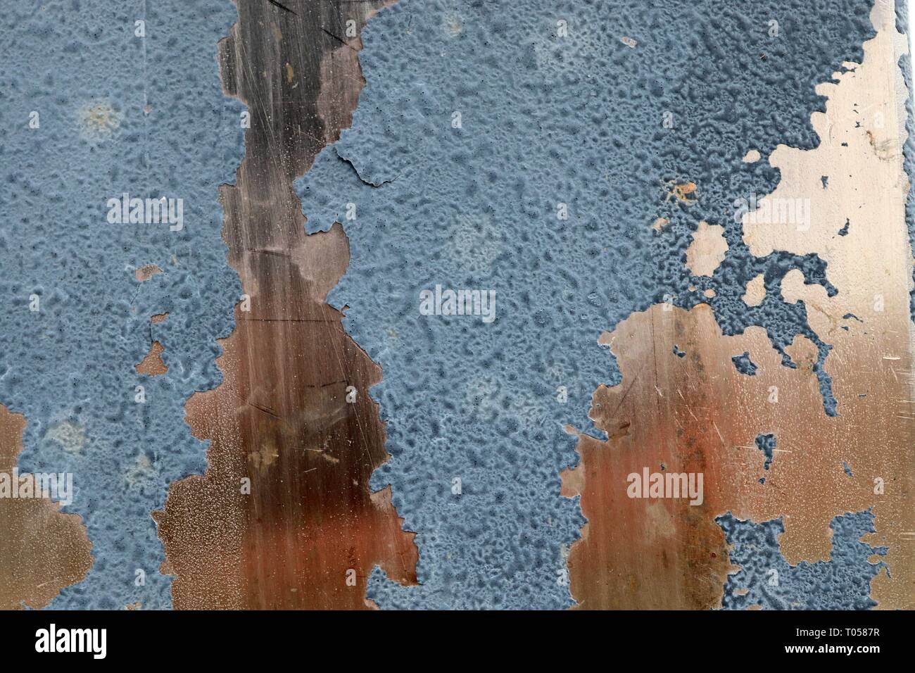 Close up surface of aged and weathered paint on different walls in high ...