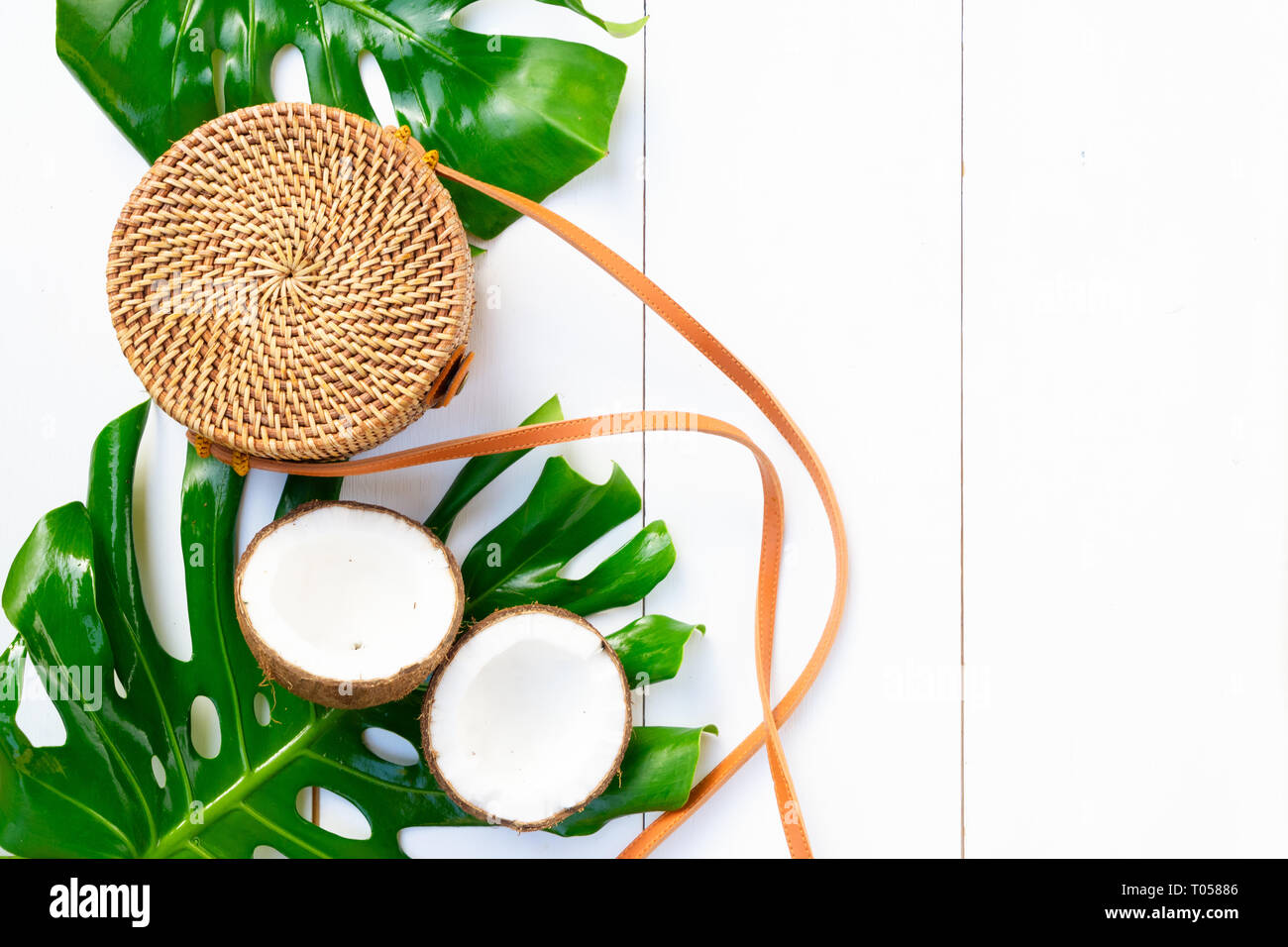 Summer flat lay scenery with swimsuit Stock Photo - Alamy