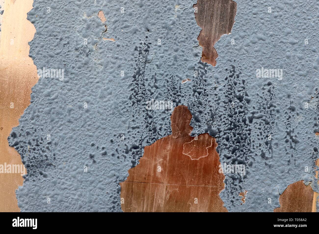 Close up surface of aged and weathered paint on different walls in high ...