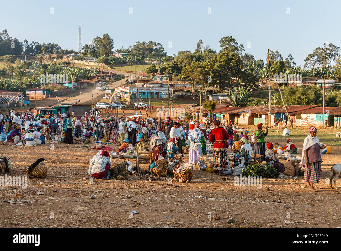 Chencha, Ethiopia - December 05, 2013: Evening in the local market ...