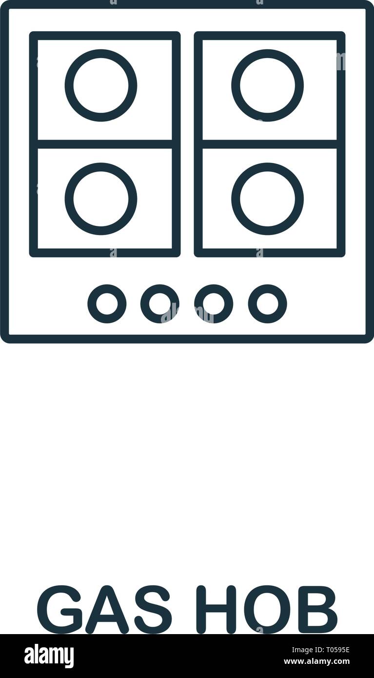 Gas Hob icon. Thin style design from household icons collection ...