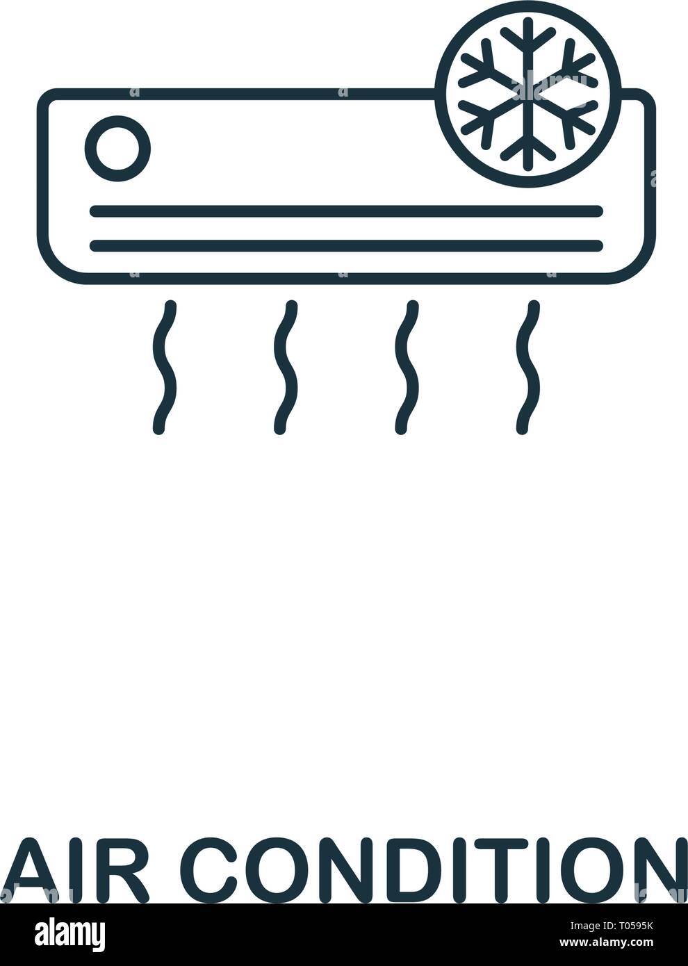 Air Condition icon. Thin style design from household icons collection ...