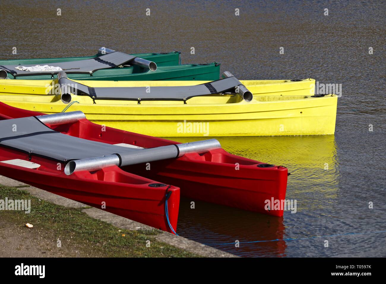 Colourful Pleasure Boats/Canoes in Conkers Waterside Bath Yard Moira ...