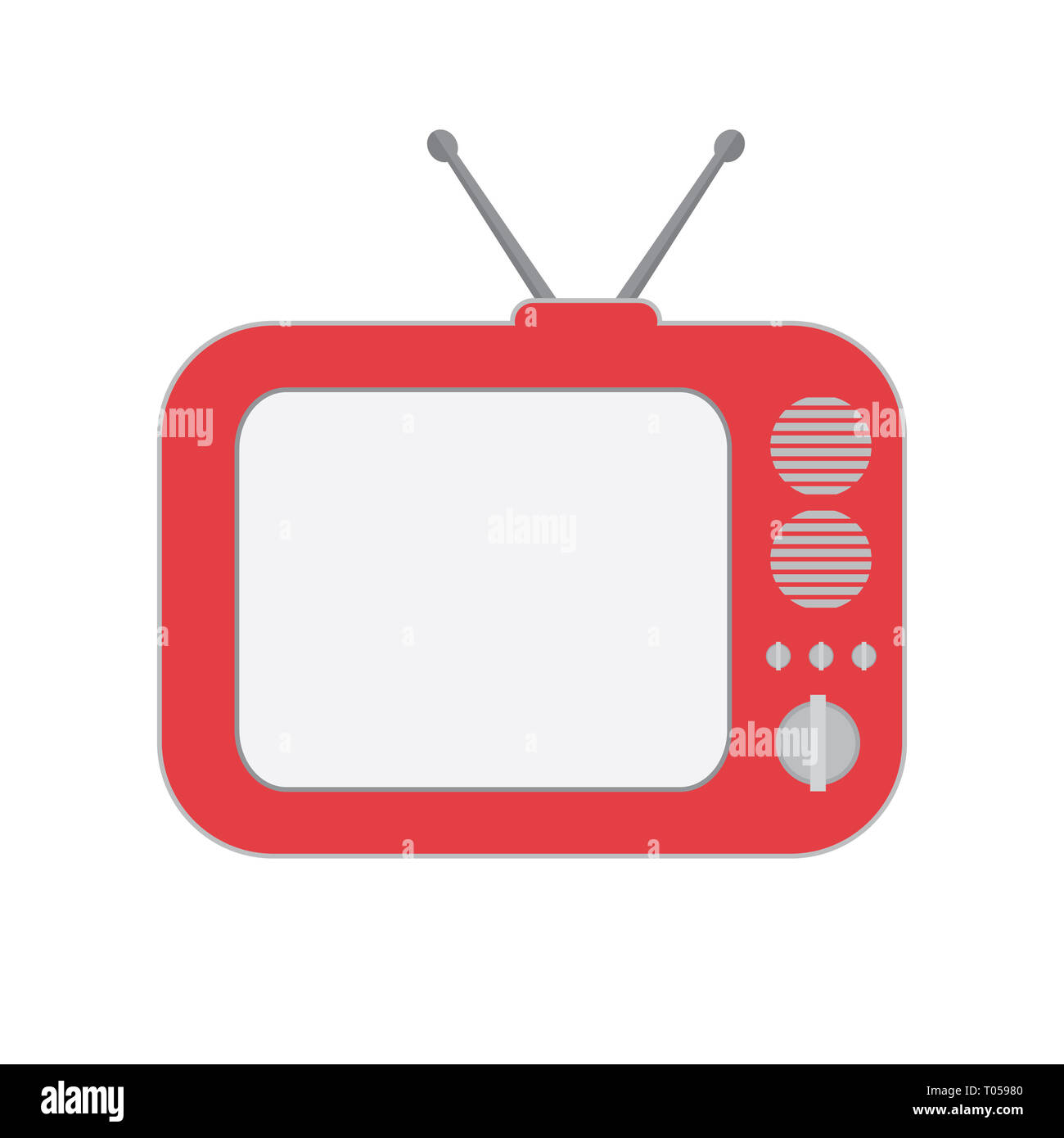 Vector illustration flat classic television, radio icon clip art Stock ...
