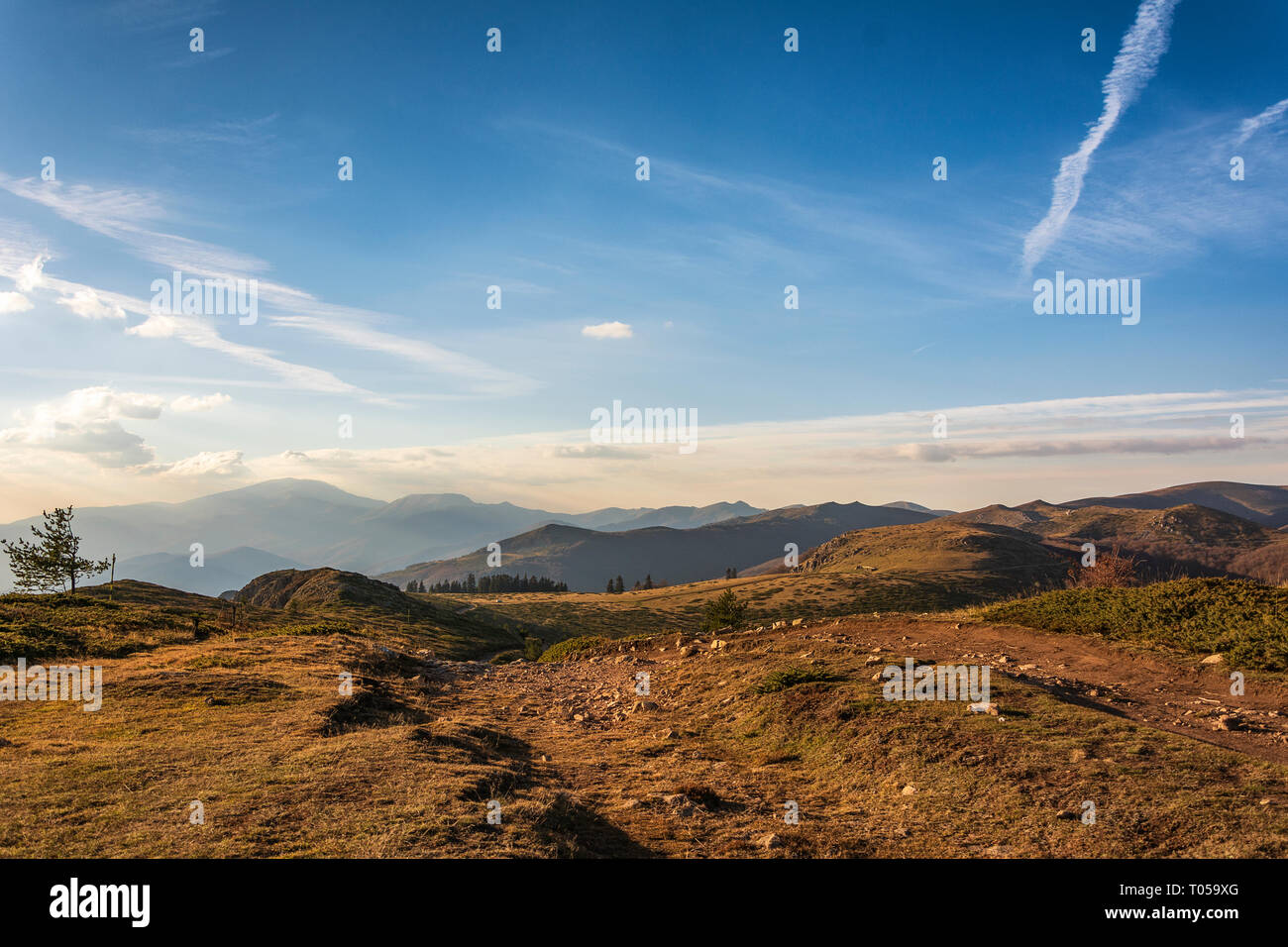 Panoramic landscape view from Old mountain (Stara planina), Bulgaria ...