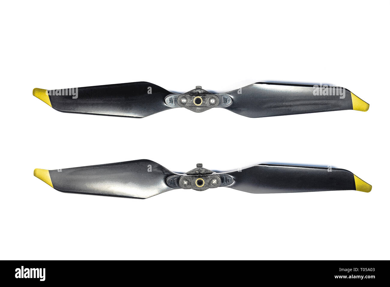 Drone propeller isolated on white background Stock Photo - Alamy