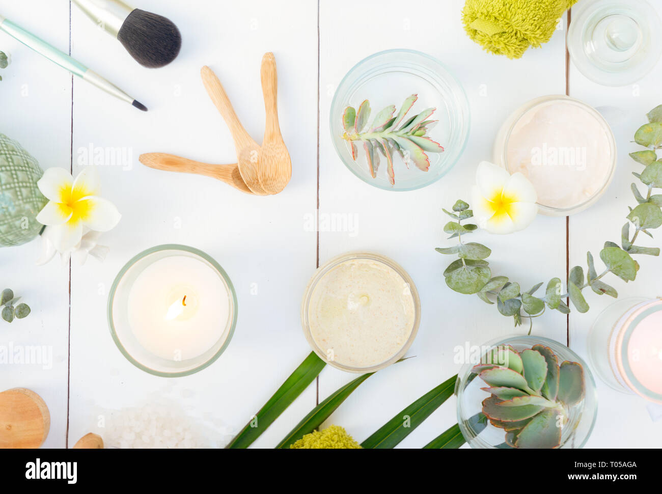 Beauty background with facial cosmetic products Stock Photo - Alamy