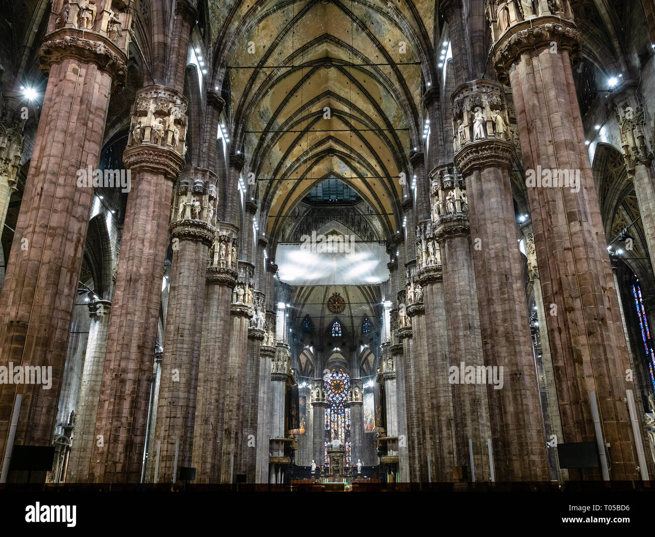 MILAN, ITALY - FEBRUARY 24, 2019: indoor of Milan Cathedral (Duomo di ...