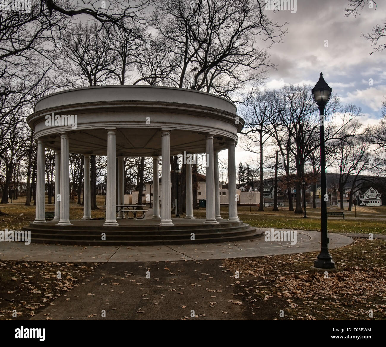 Recreation Park in Binghamton, New York on an overcast winter morning ...
