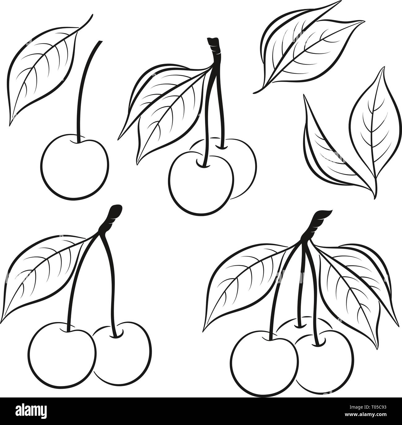 Set of Cherry Pictograms Stock Vector Image & Art - Alamy