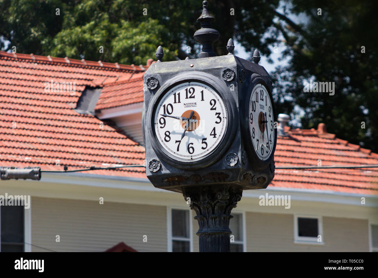 Old-Fashioned Street Clock, Evansville, Indiana Stock Photo - Alamy