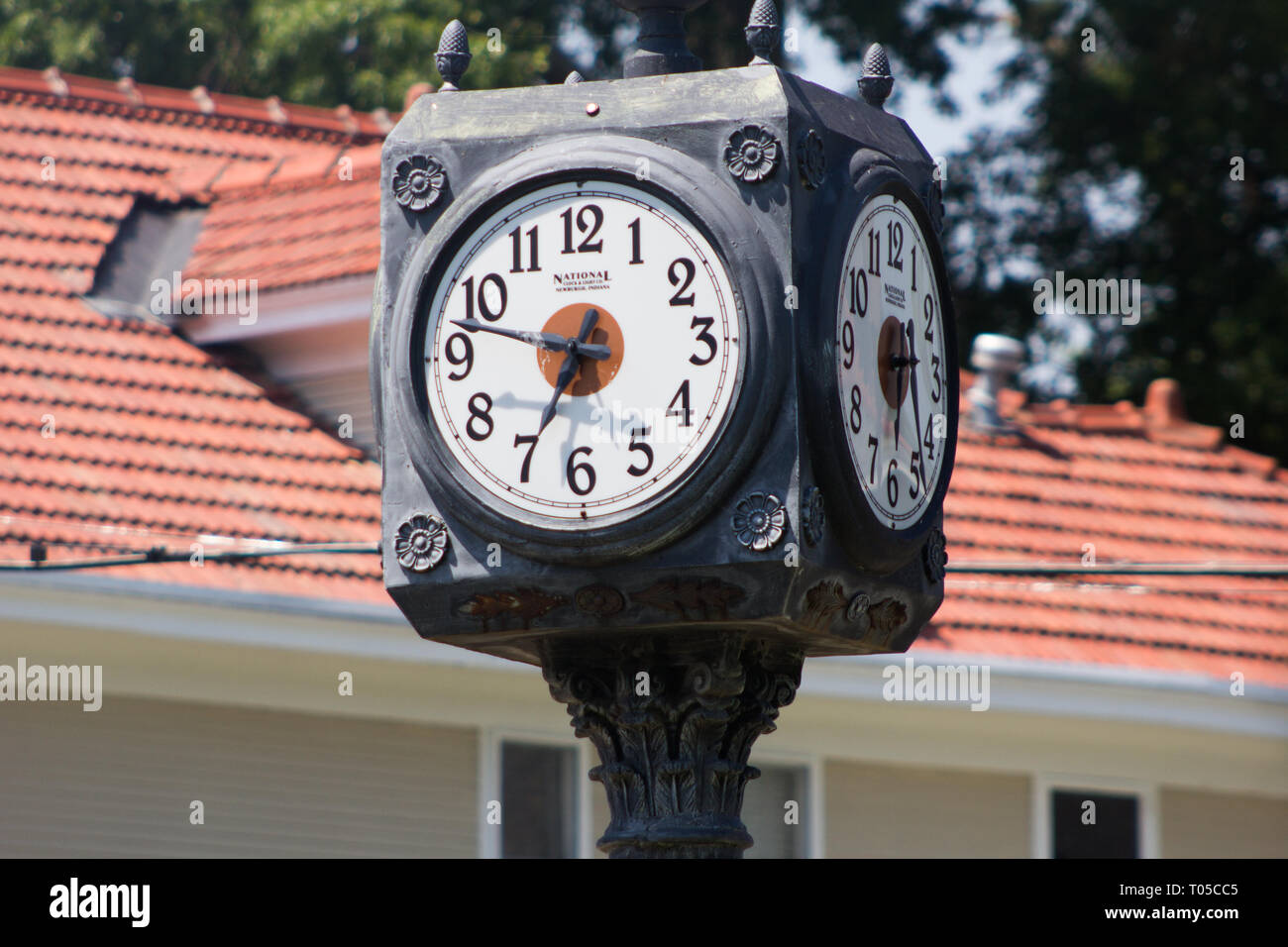 Old-Fashioned Street Clock, Evansville, Indiana Stock Photo - Alamy