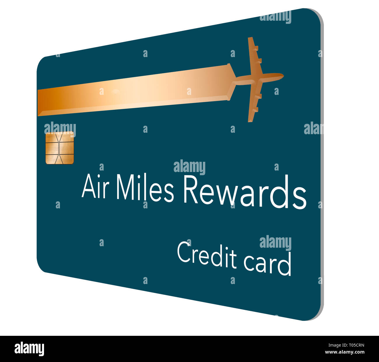 Here is an air miles rewards travel credit card isolated on white. This ...