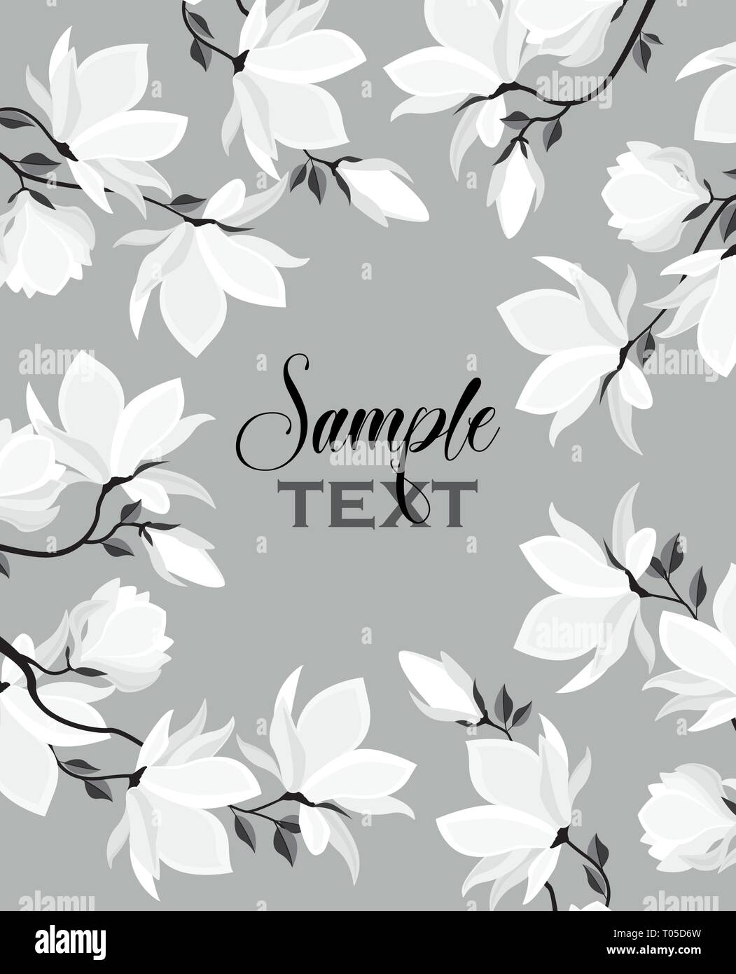 Magnolia tree wallpaper Stock Vector Images - Alamy