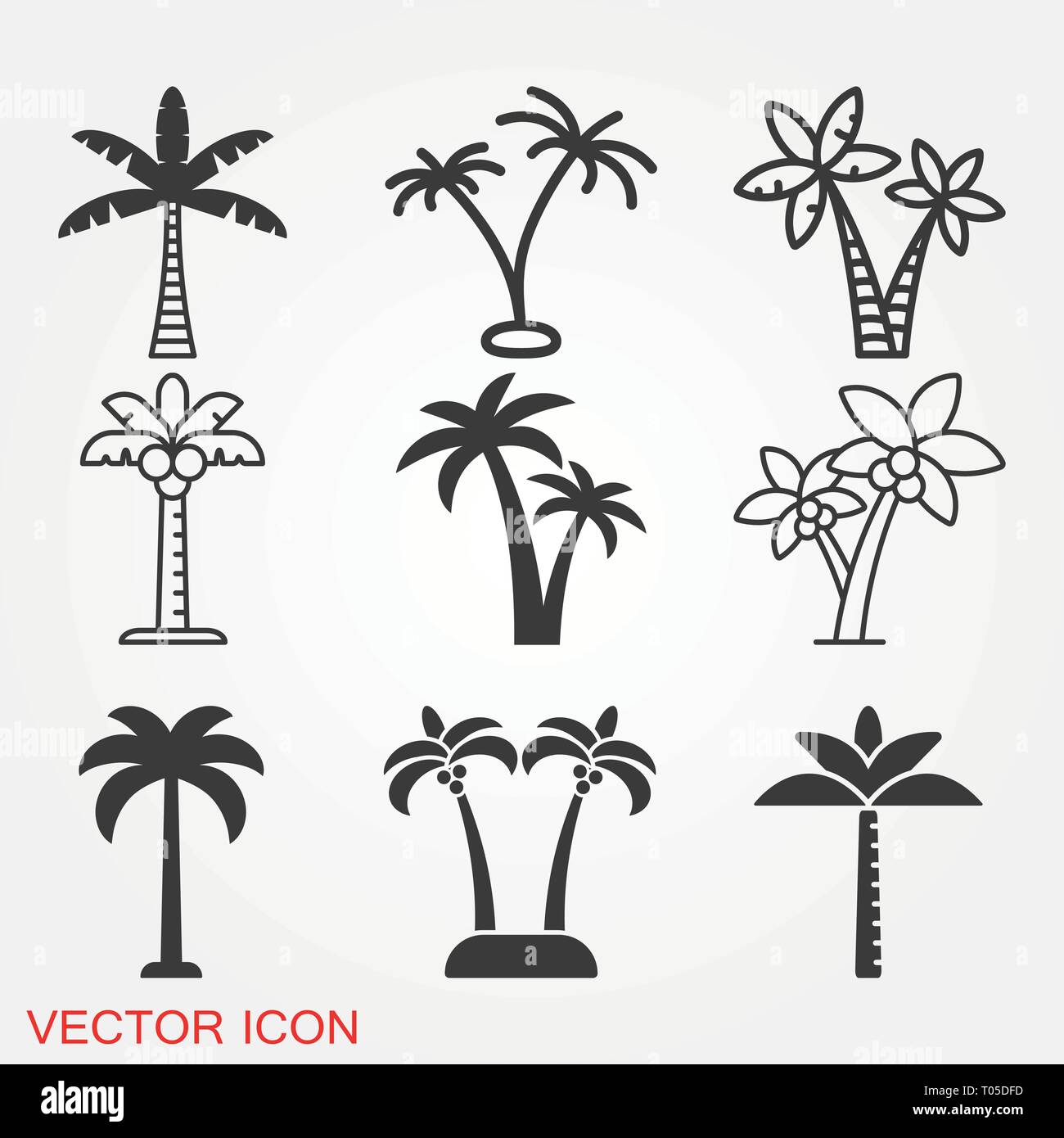 Coconut trees Icon vector sign symbol Stock Vector Image & Art - Alamy