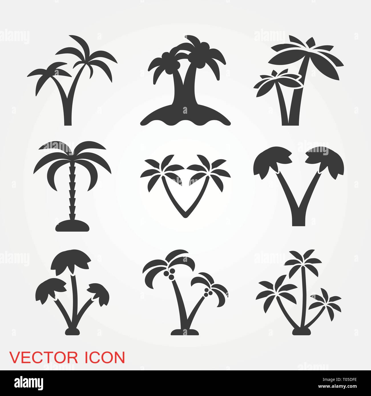 Coconut trees Icon vector sign symbol Stock Vector Image & Art - Alamy