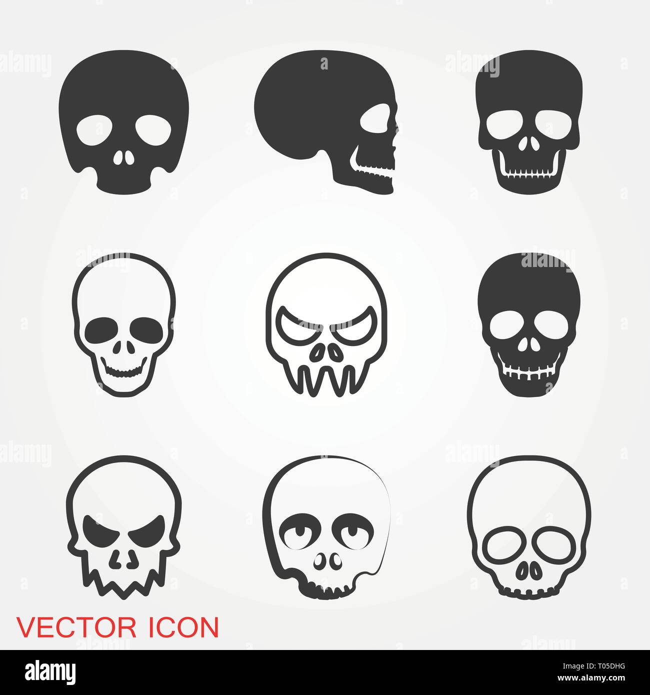 Skull icon vector sign symbol Stock Vector Image & Art - Alamy