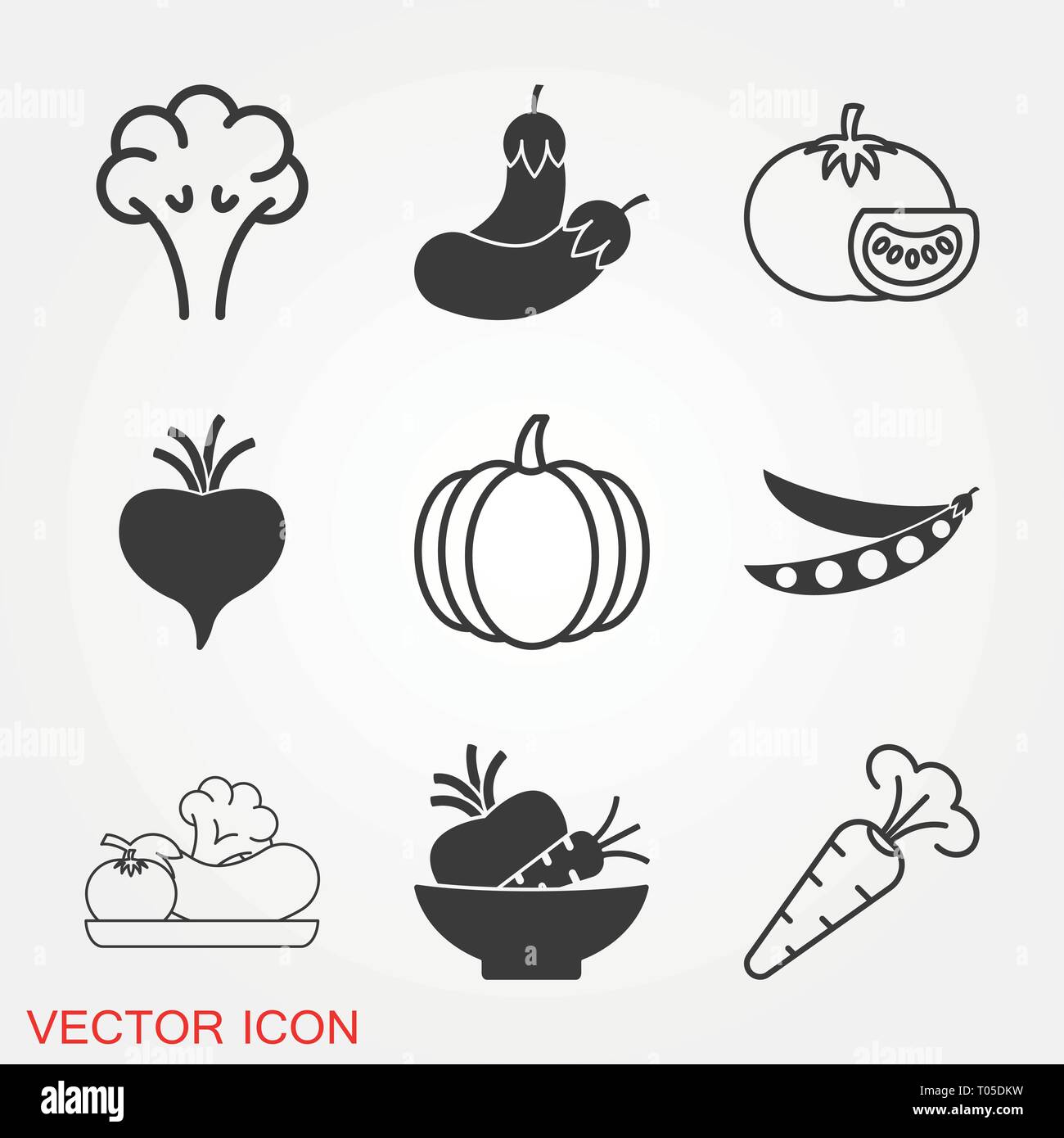 Vegetables Icon vector sign symbol for design Stock Vector Image & Art ...