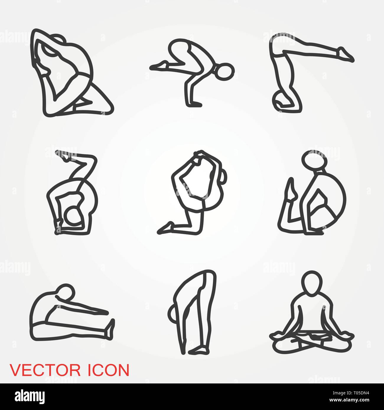 Yoga Fitness Icon vector sign symbol for design Stock Vector Image ...