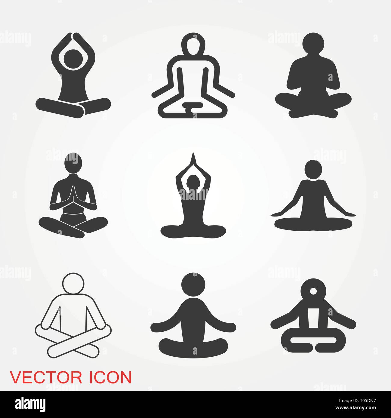 Yoga Fitness Icon vector sign symbol for design Stock Vector Image ...